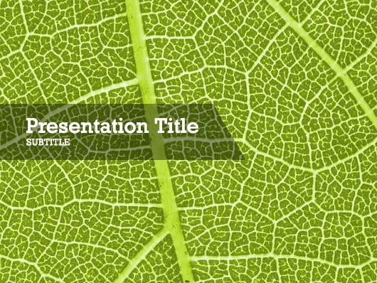 Free green leaf Powerpoint template and Google Slides theme