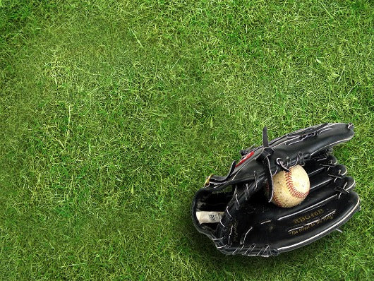 Free baseball glove and ball PowerPoint template and Google Slides the