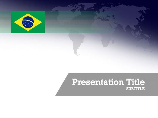 Free flag of Brazil PowerPoint template and Google Slides theme