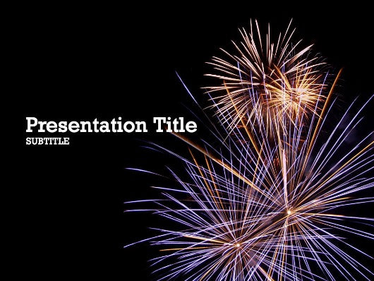 Celebration Powerpoint Slide Fireworks PowerPoint Template