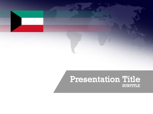Free flag of Kuwait Powerpoint template and Google Slides theme
