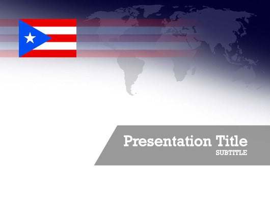 Free flag of Puerto Rico Powerpoint template and Google Slides theme