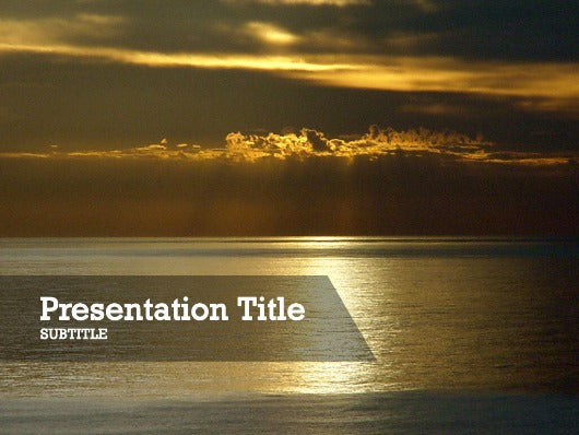Free ocean sunset Powerpoint template and Google Slides theme