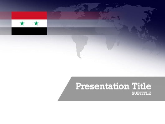 Free flag of Syria Powerpoint template and Google Slides theme